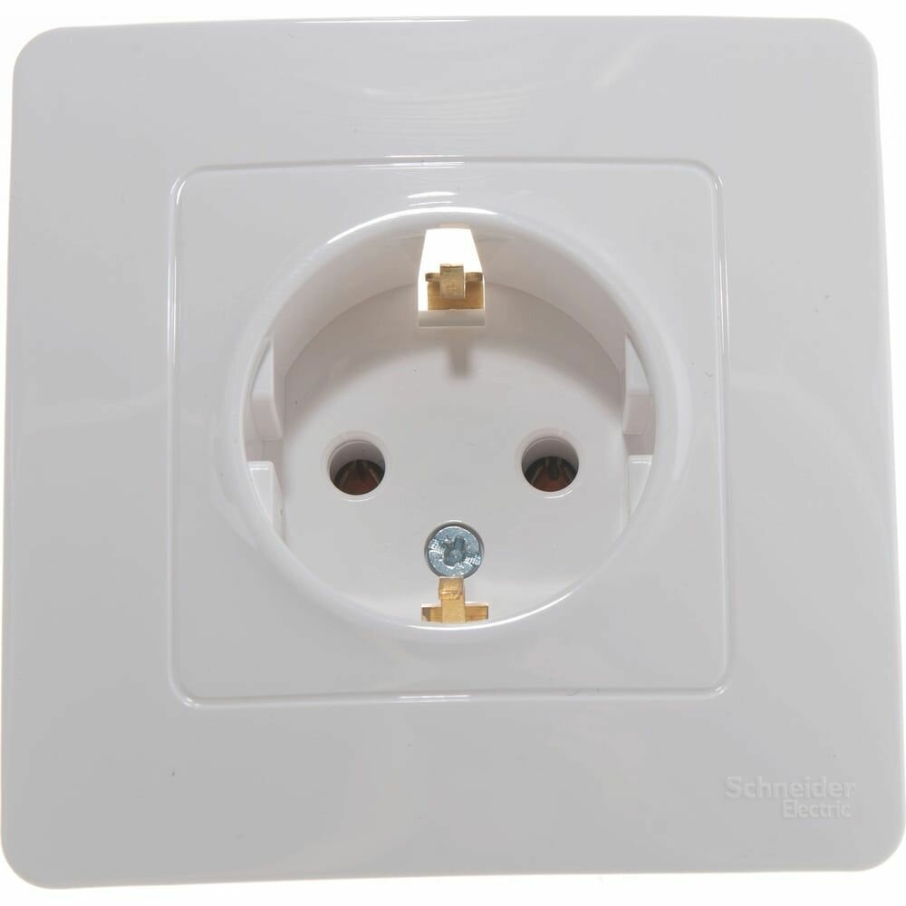 Розетка 1-м СП Blanca 16А IP20 250В с заземл. без защ. шторок бел. SE BLNRS001011