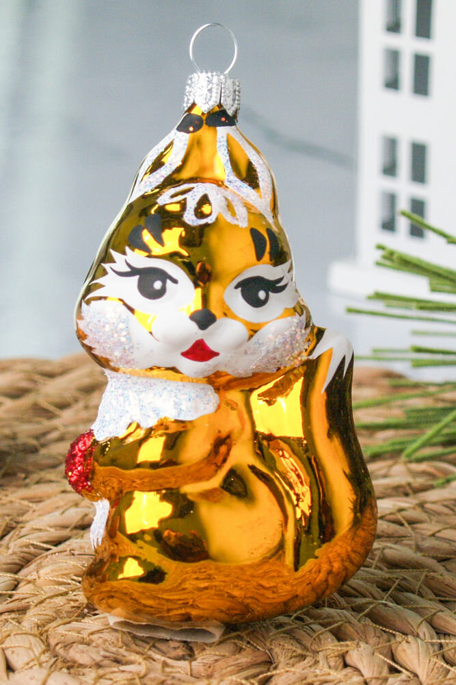 Елочная игрушка белочка, 85 мм, Елочка С652