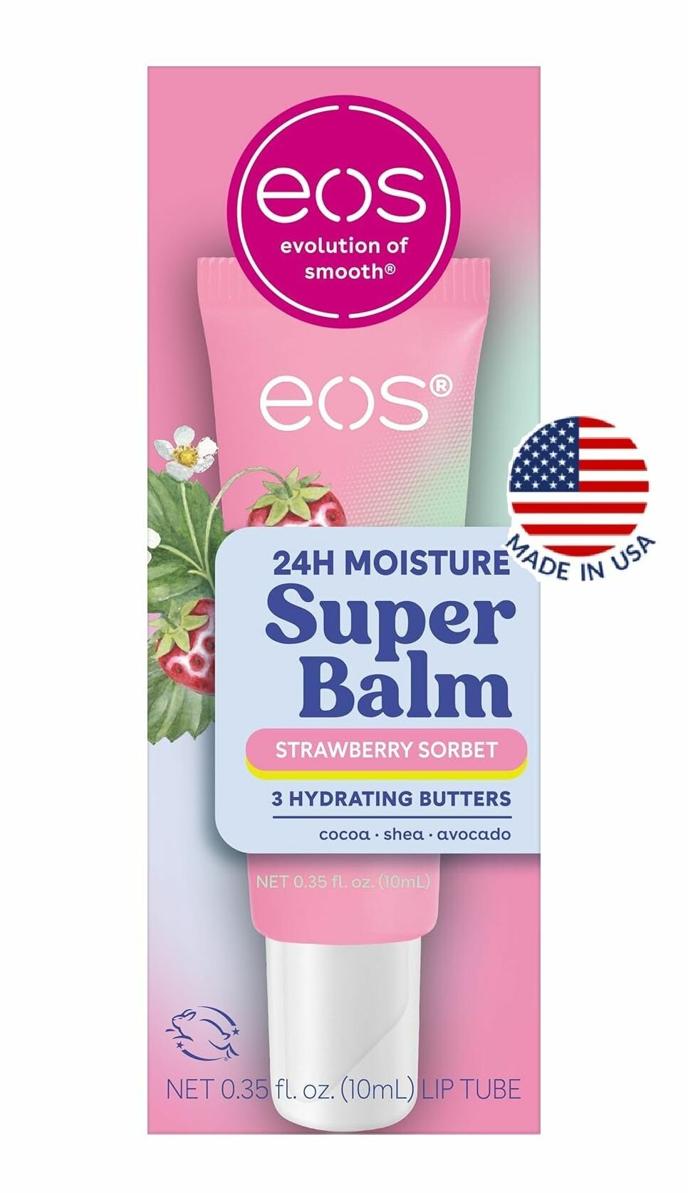 Eos 24H Moisture Super Balm- Strawberry Sorbet Бальзам-маска для губ