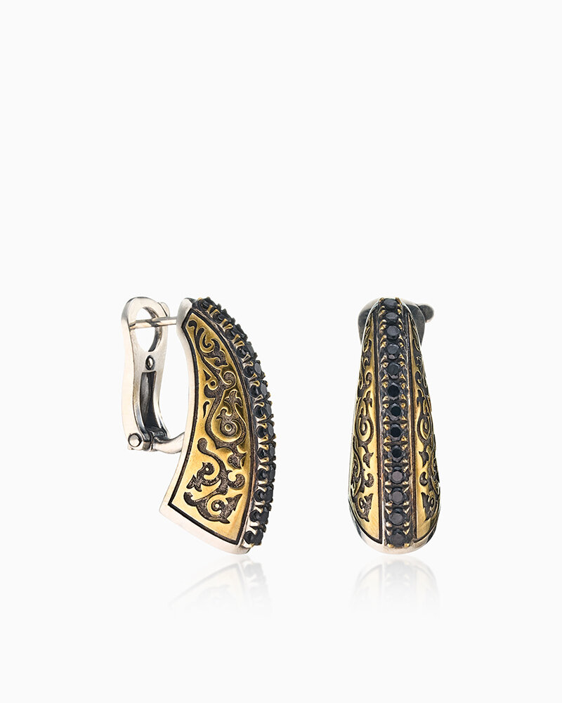 Серьги, серебро, 925 проба, шпинель