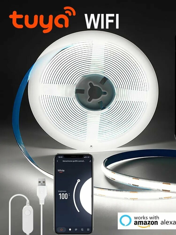 Tuya Smart Светодиодная лента, Нейтральный белый, 1 шт