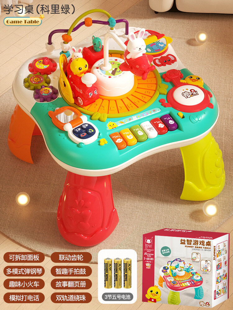 Игровой стол для раннего развития для малышей, многофункциональный обучающий стол для младенцев, подходит для мальчиков в возрасте 1-3 лет, от 6 месяцев и старше