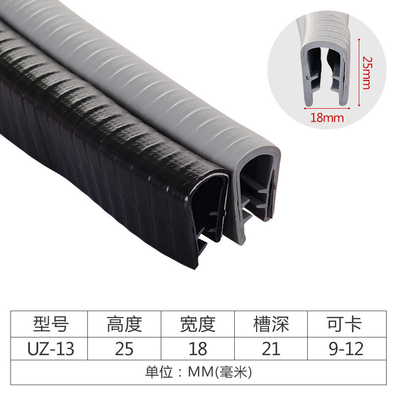 U-образная резиновая уплотнительная лента для машин, защитная лента для кромки листового металла, железная лента против царапин, декоративная кромка для стекла