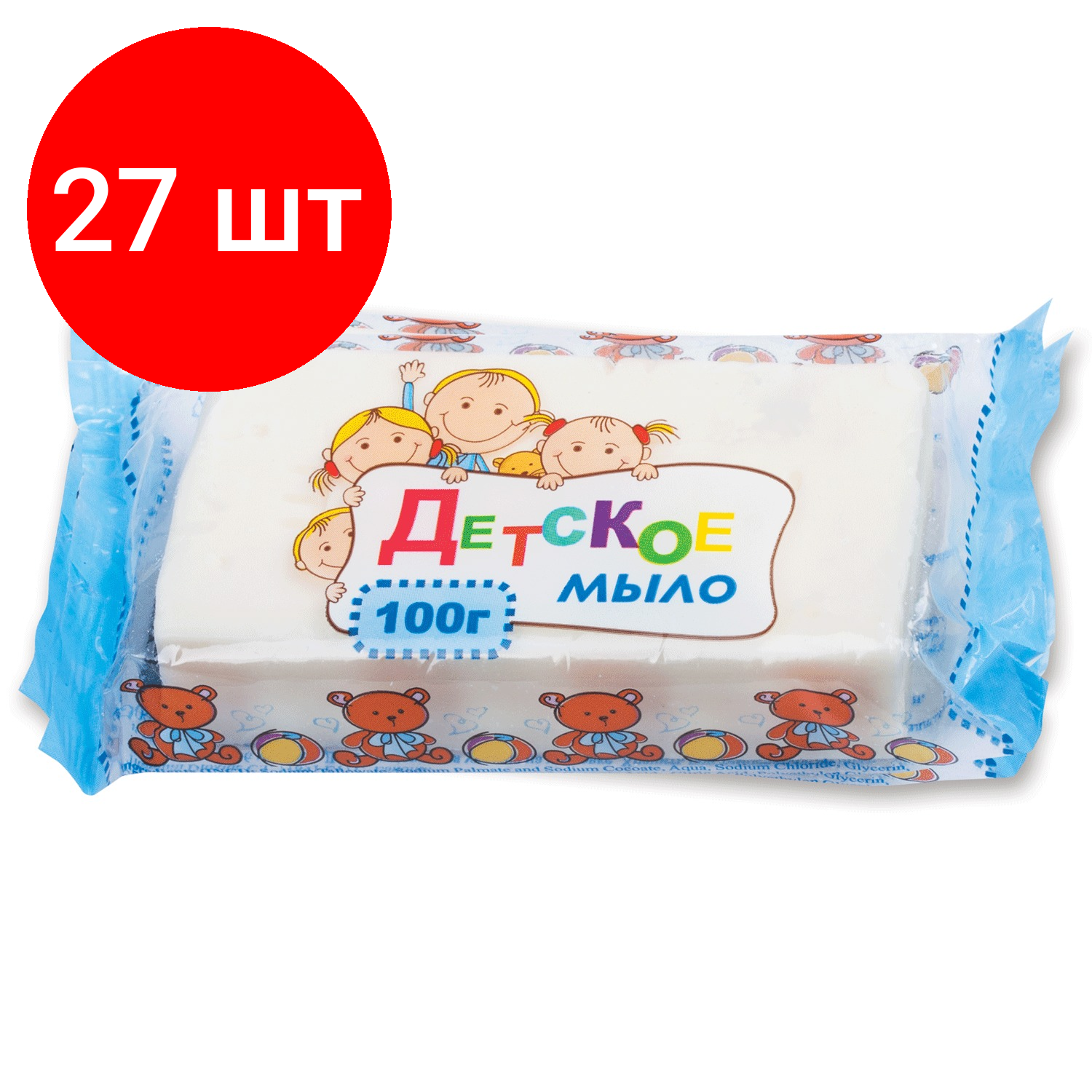 Комплект 27 шт, Мыло туалетное 100 г, "Детское" (эфко), 80356
