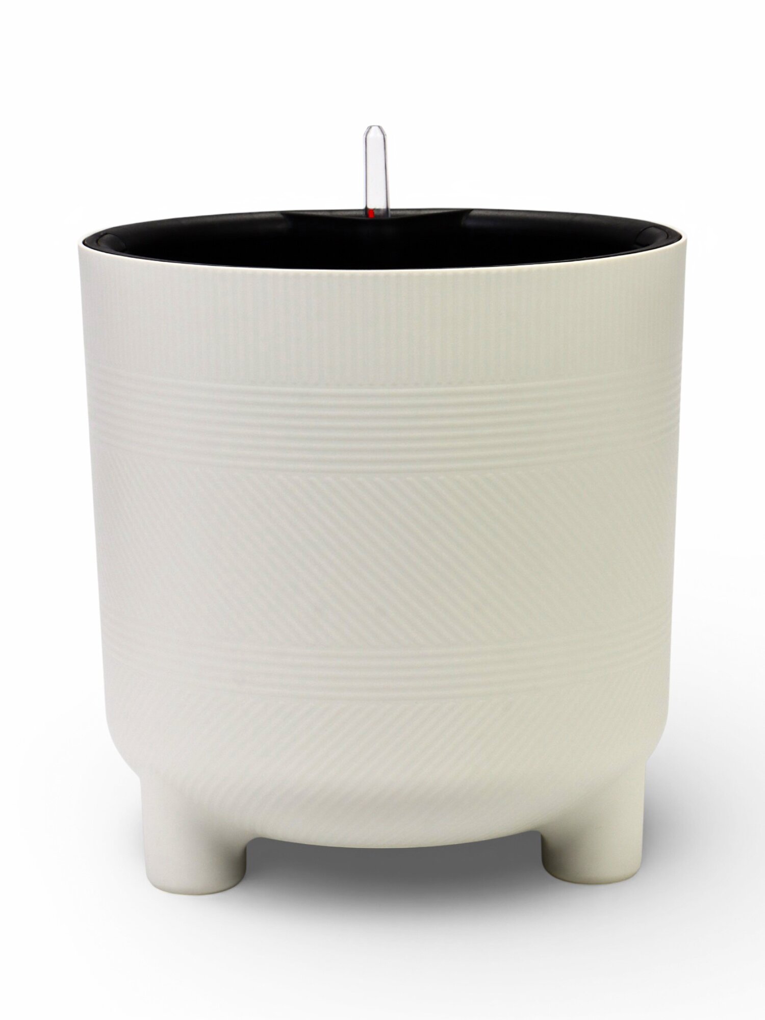 Кашпо для цветов «Шэнк», 29 л, d=35.7 см, h=36.6 см, пластиковое, с автополивом, со вставкой, на ножках, белое