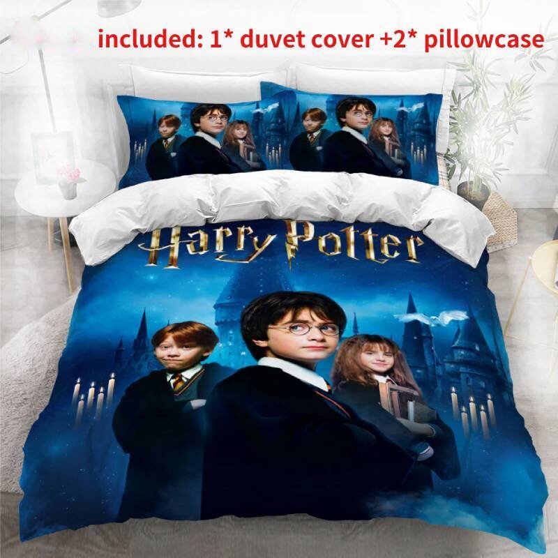 Комплект постельного белья Potter College из полиэстера и фланели с цветочным узором в скандинавском стиле евросша/америка/австралия