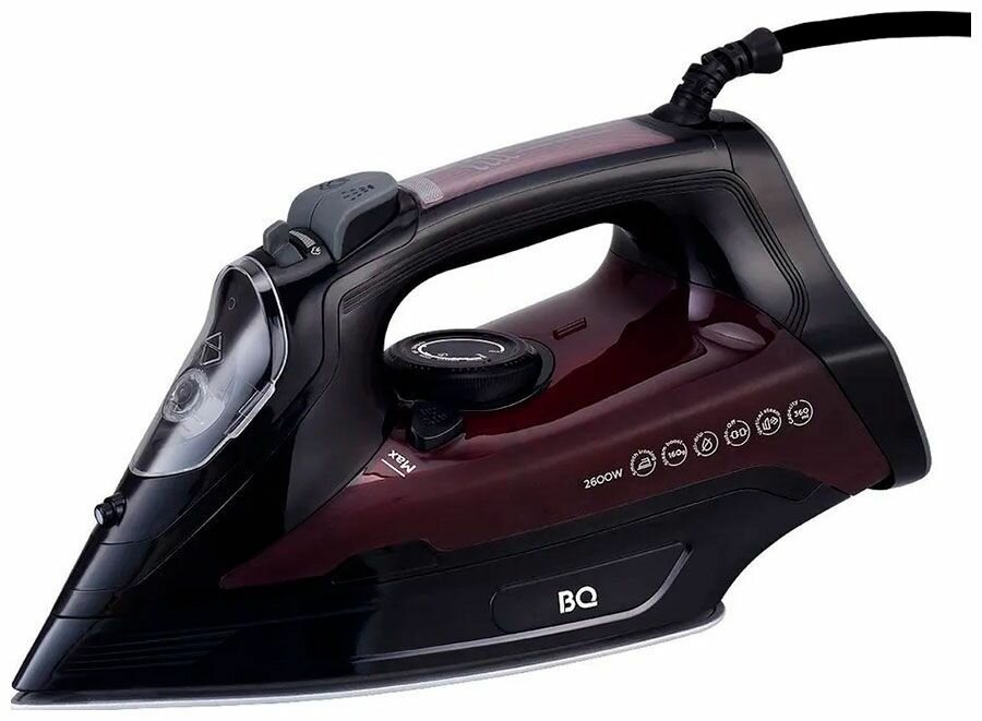 Утюг BQ (Bright&Quick) SI1003 черный-винный красный