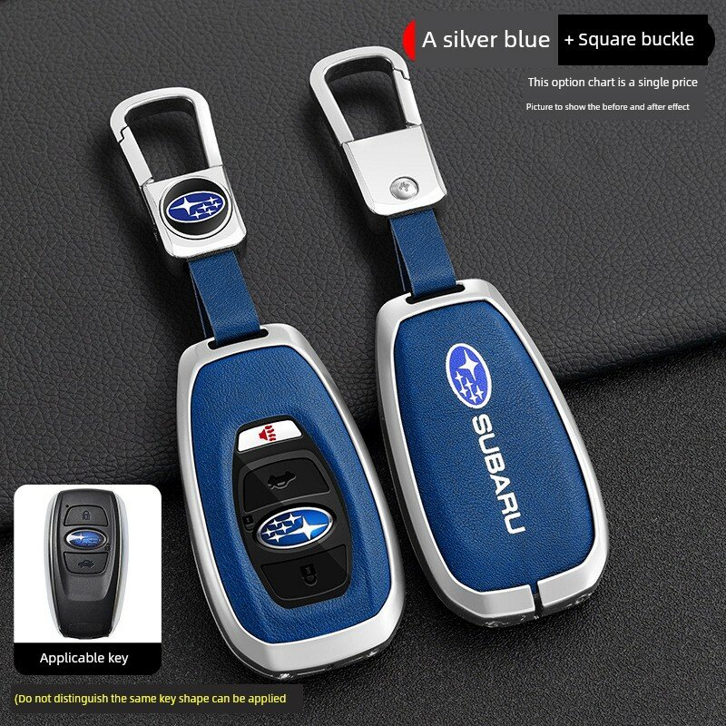 Чехол для ключей Subaru (XV, Forester, Outback, Legacy, BRZ) из высококачественной кожи с металлической застежкой