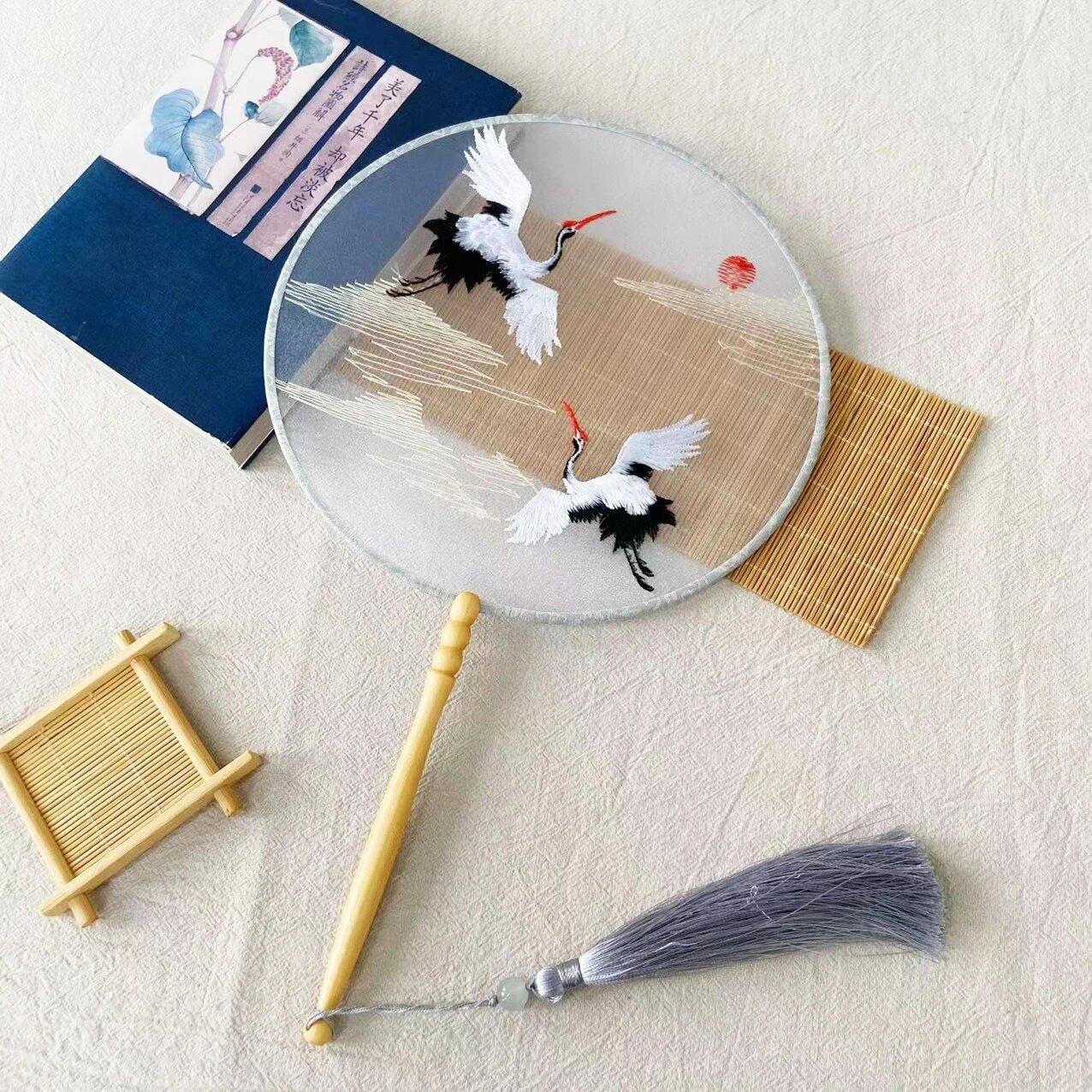 Винтажный круглый веер Hanfu style N