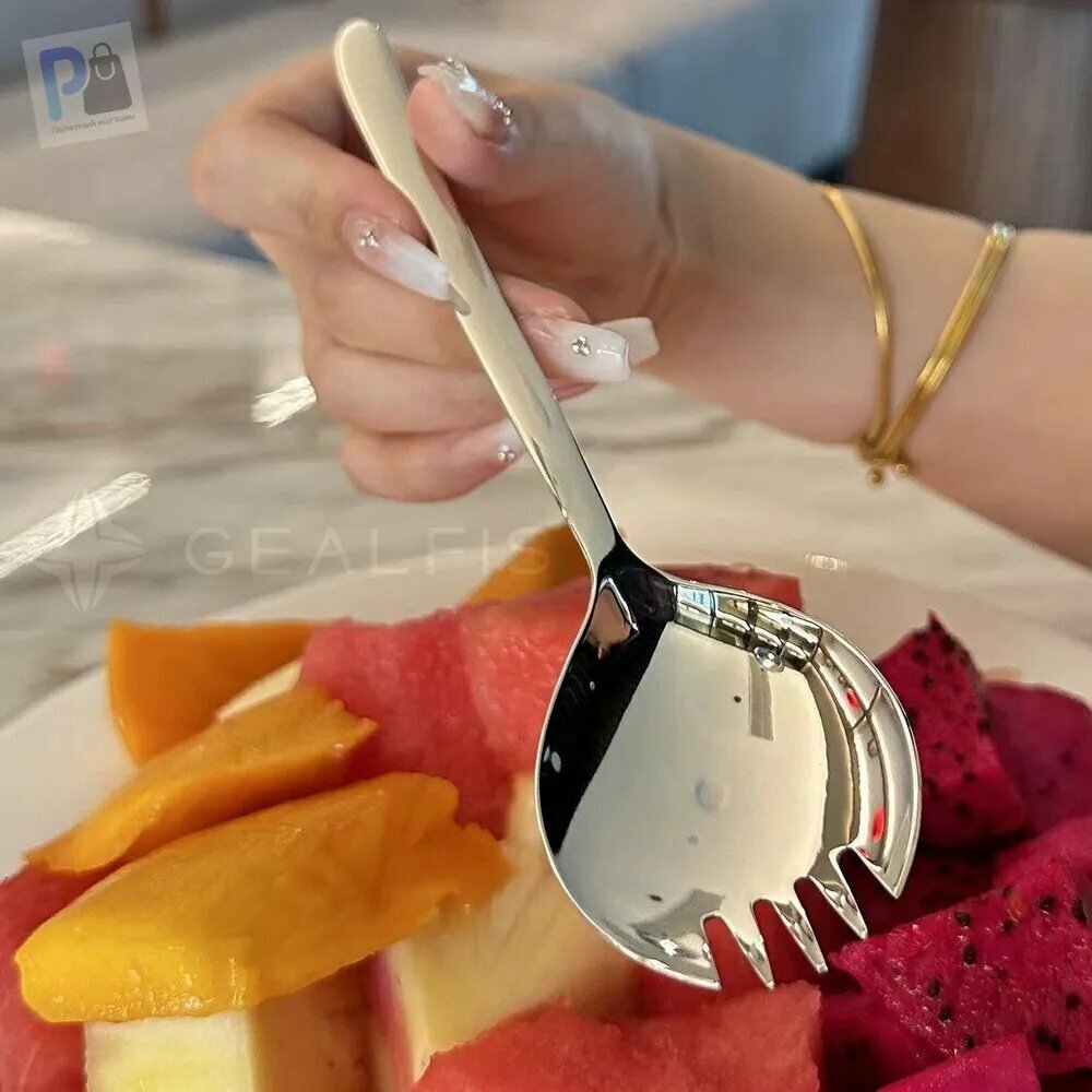 Набор вилка и ложка для салата 1 предм. серебристый