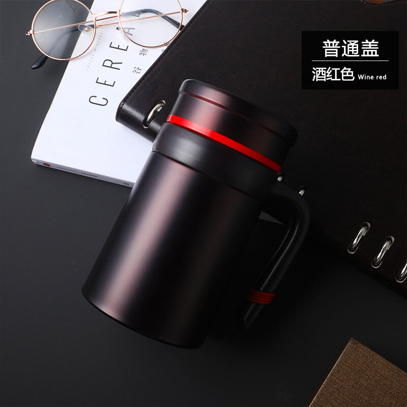 Умная офисная кружка для заваривания чая с LED-дисплеем температуры, изолированная, из нержавеющей стали 304, с ручкой, подарок на заказ