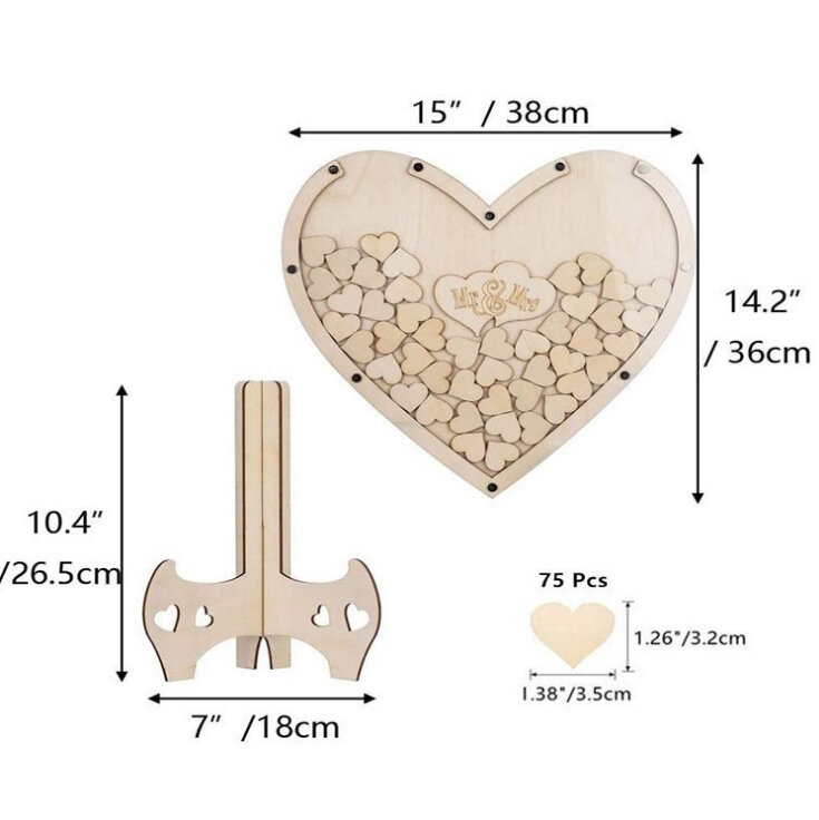 Производитель оптовых деревянных изделий, резьба по дереву в форме сердца, свадебное украшение, современный простой стиль, можно добавить логотип