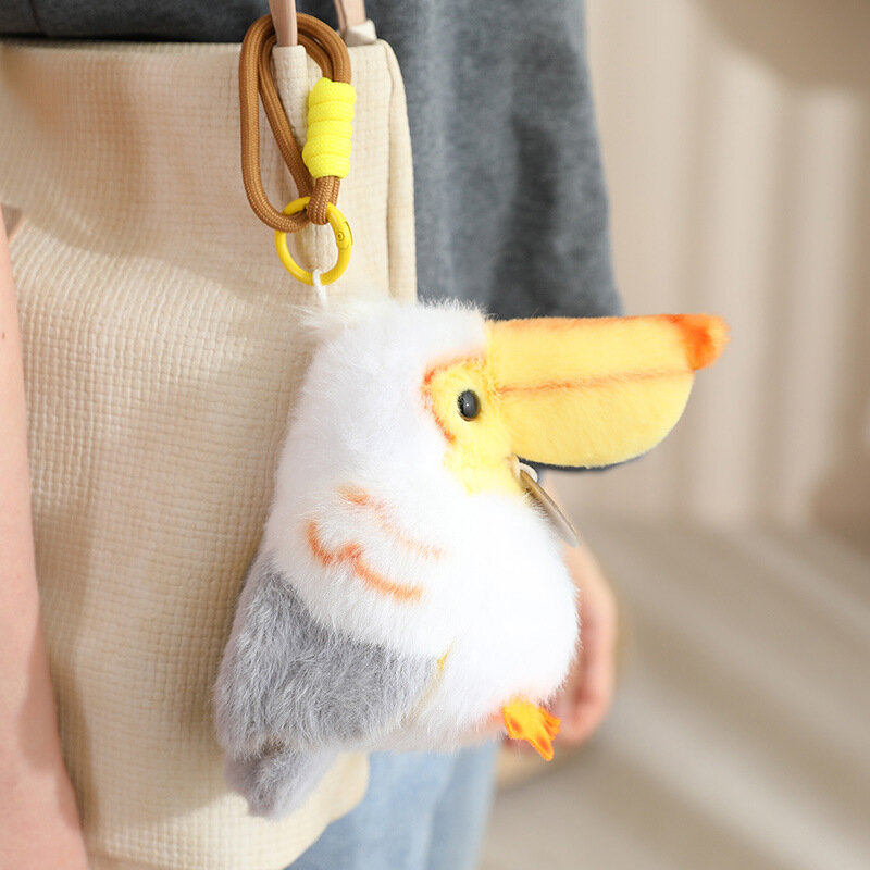 Браслет с кольцом попугая, стоячая плюшевая панда, брелок, подарок на день рождения для девочек, плюшевая игрушка