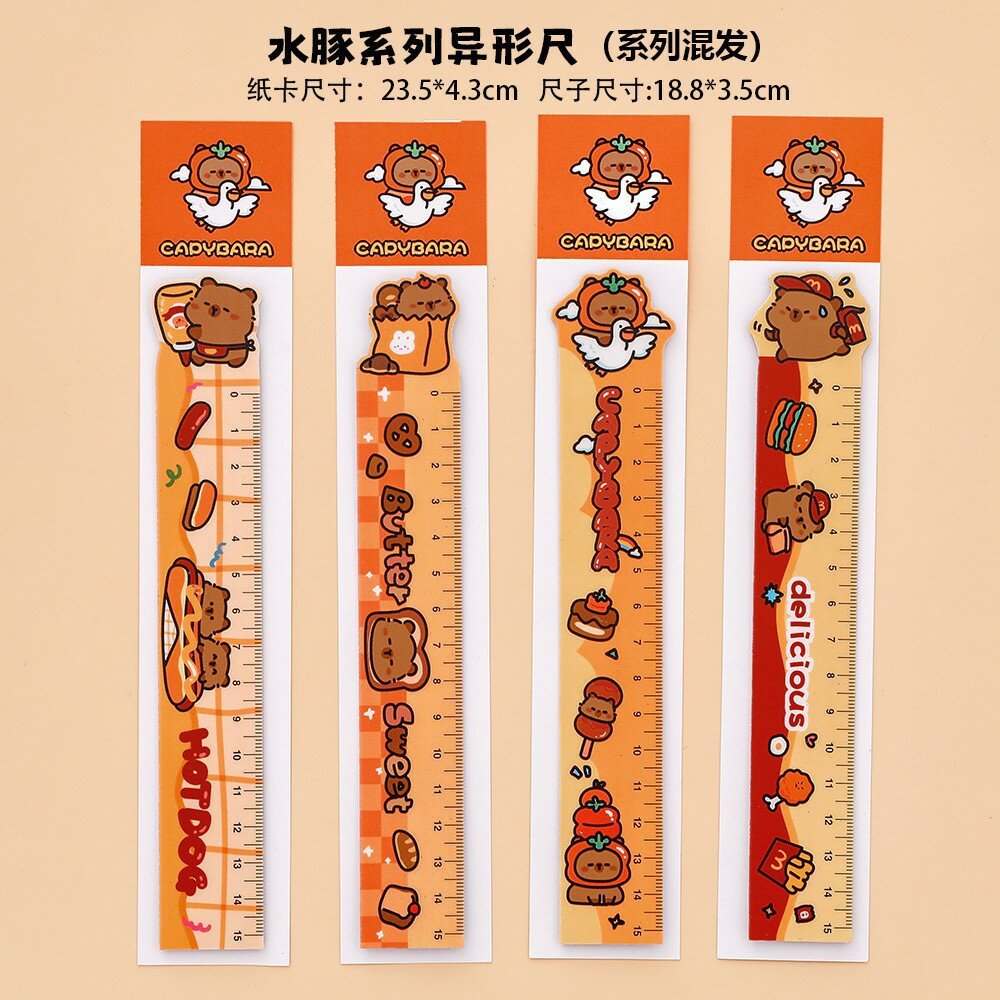 Магнитная линейка с милыми животными, маленькая линейка для студентов, магнитная лейбл-закладка, мягкая линейка для детей, канцелярский подарок