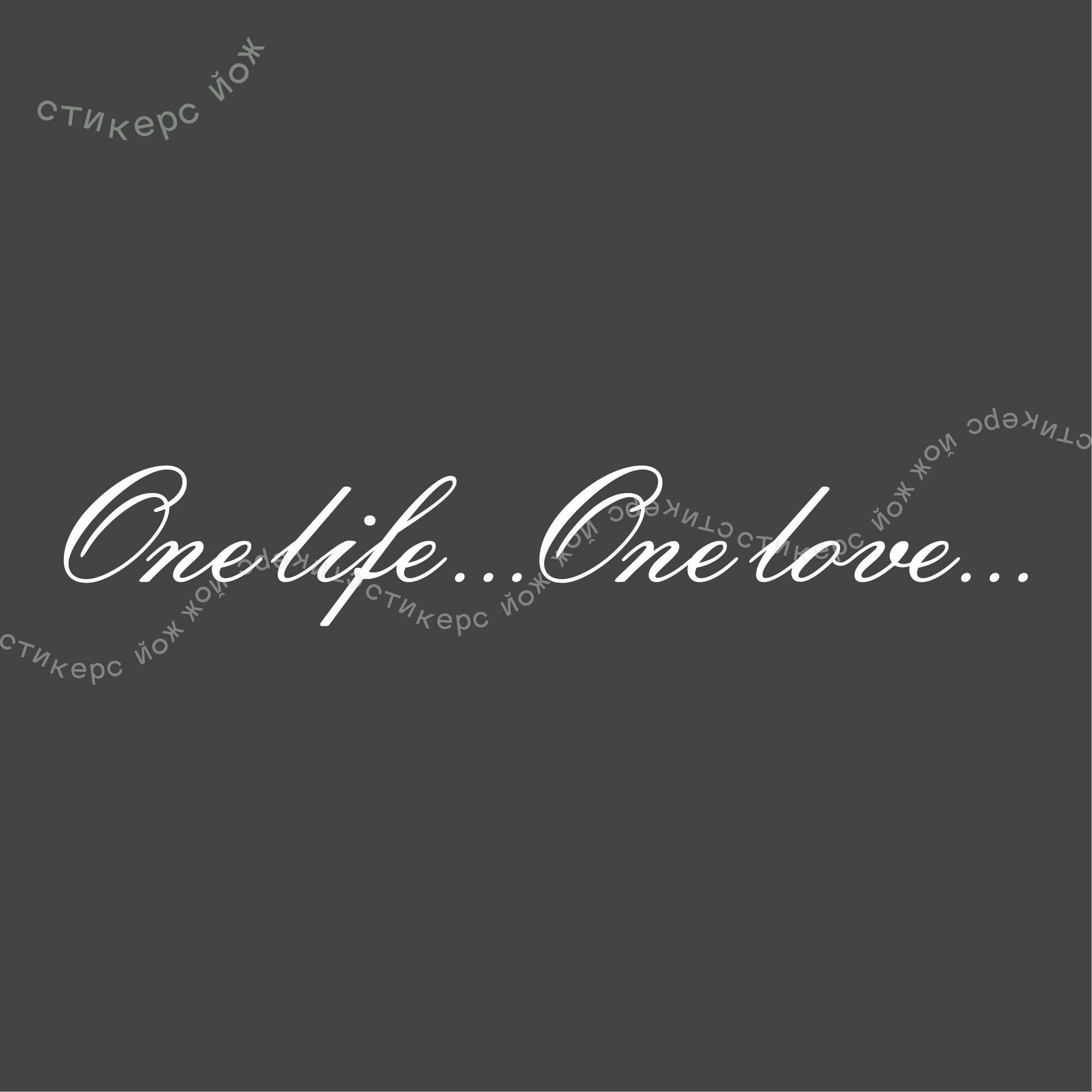 Наклейка на авто "One life, one love" 90х18 см