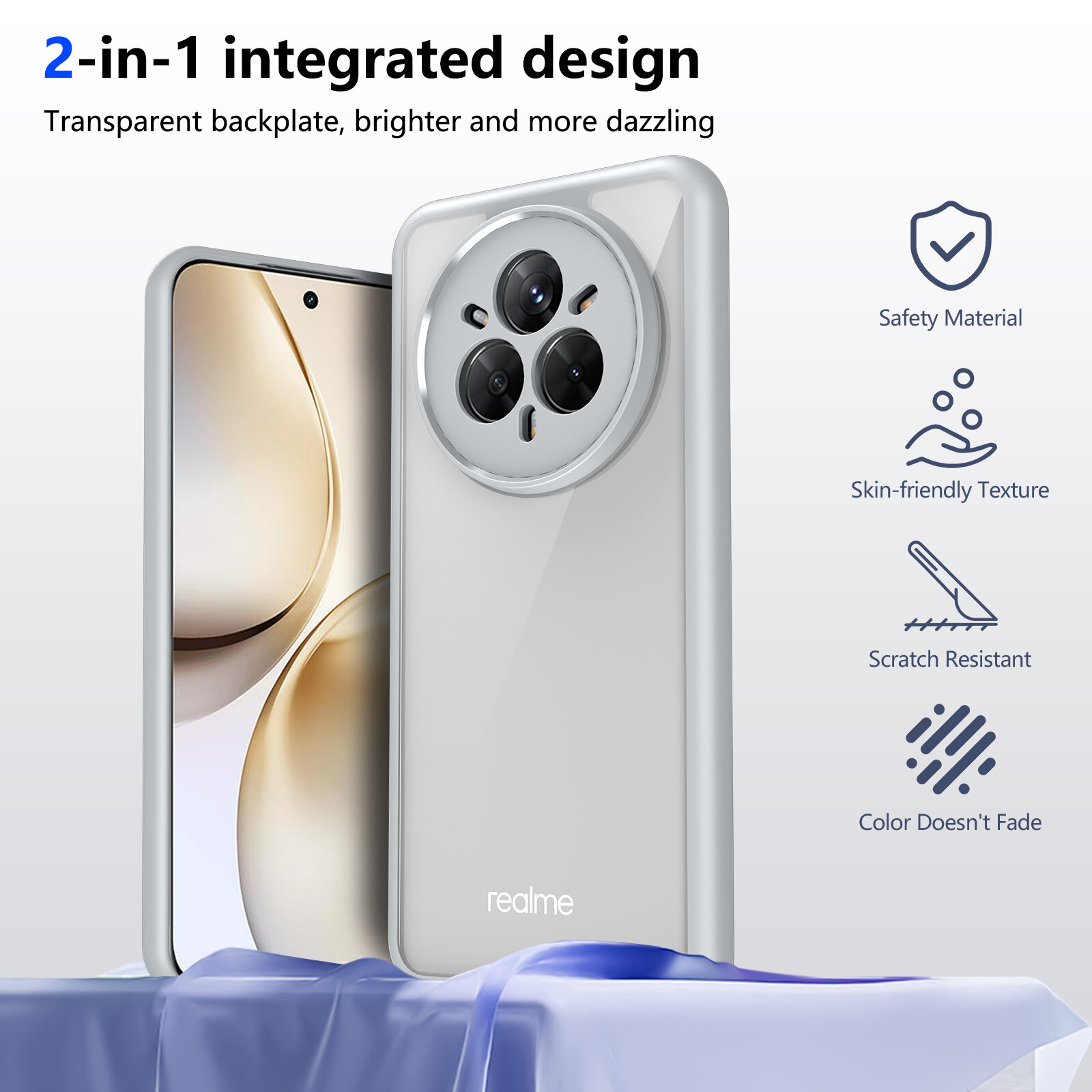 Чехол для Realme 14 Pro Plus ( Realme 14 Pro+ ), глянцевая поверхность, пластик, защита камеры, ударопрочный, realme, Realme 14 Pro Plus, Realme 14 Pro+, чехол-кардиомонитор, gray