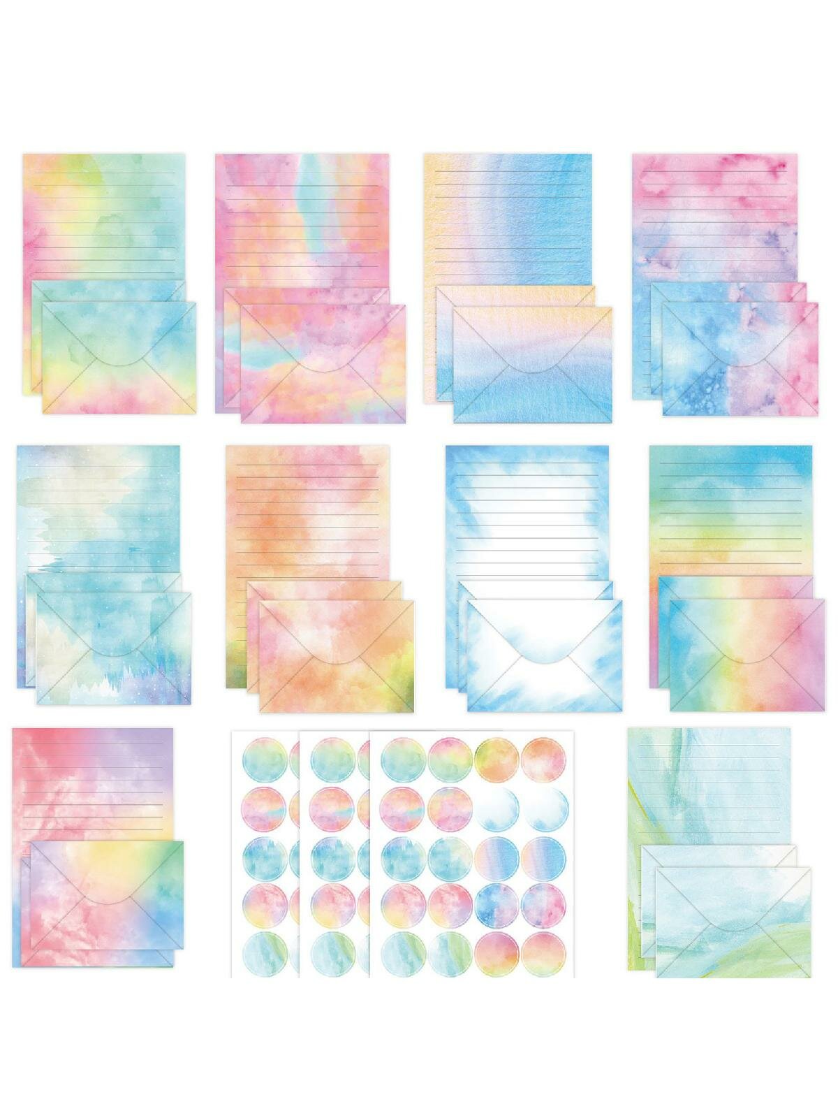 Набор бумаги для писем и конвертов 50 листов бумаги для письма с подкладкой 50 одинаковых конвертов