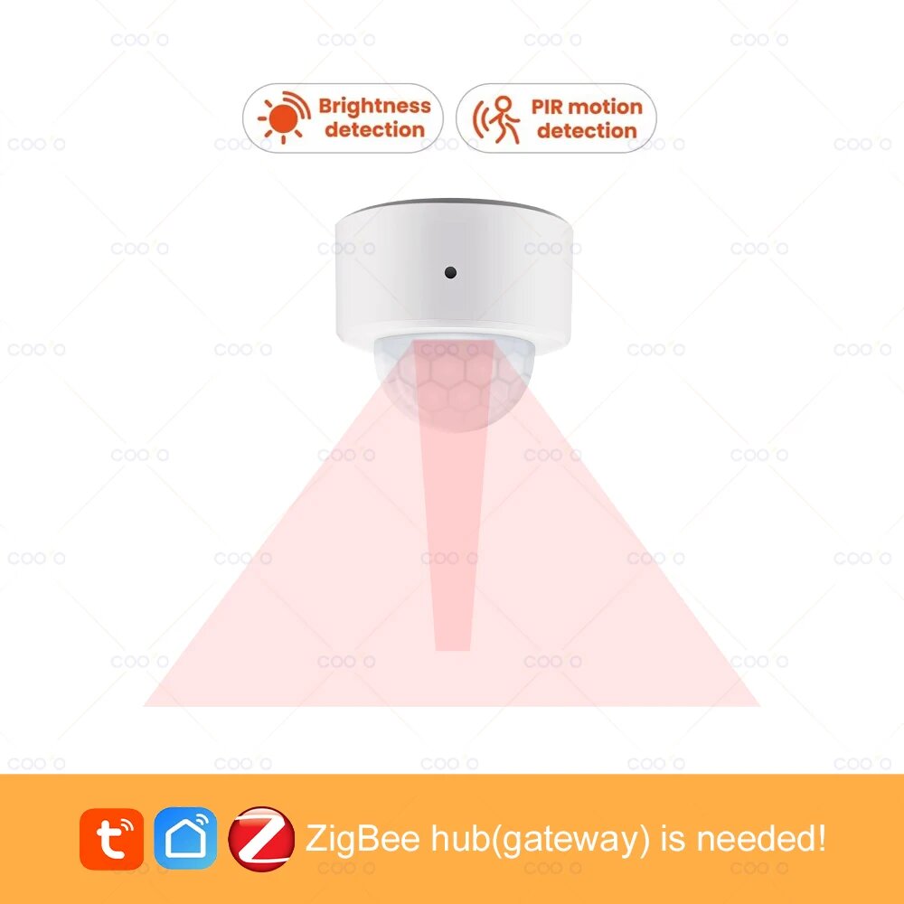 Датчик движения Zigbee с PIR и датчиком освещенности