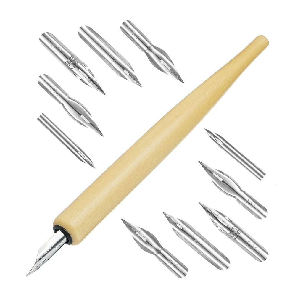 Держатель для дип-пера и набор из 5 сменных наконечников для рисования от руки начинающим художником