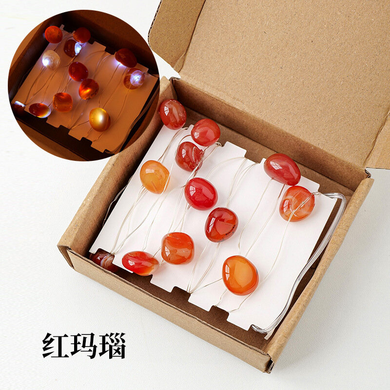 Натуральный розово-белый аметист, сырой камень, атмосферная лампа, длинная полоса, цветная лампа, гирлянда, рождественское украшение, ночник, праздничный подарок