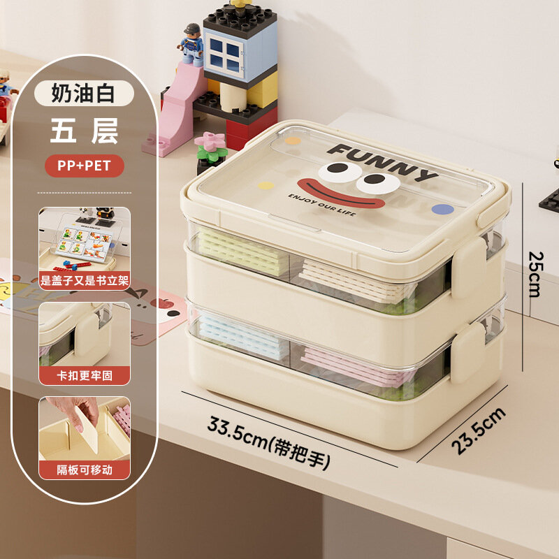 Коробка для хранения строительных блоков, настольная многослойная складная коробка для детских игрушек с отделениями, прозрачная коробка для хранения Lego