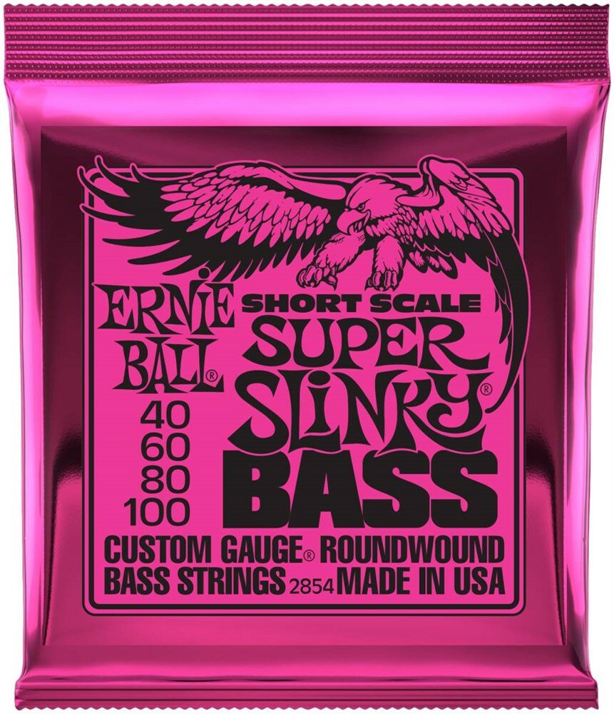 ERNIE BALL 2854 Nickel Wound Slinky Super Short Scale 40-100 - Струны для бас-гитары