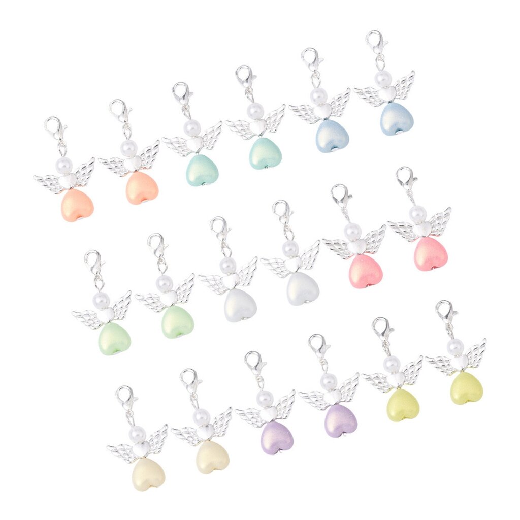Брелок-Подвеска из Бисера Angel Pearls, Брелок-Подвеска Angel Fairys с Шарнирными Застежками-Крючком для Сумок, Кошельков, Держателей Ключей