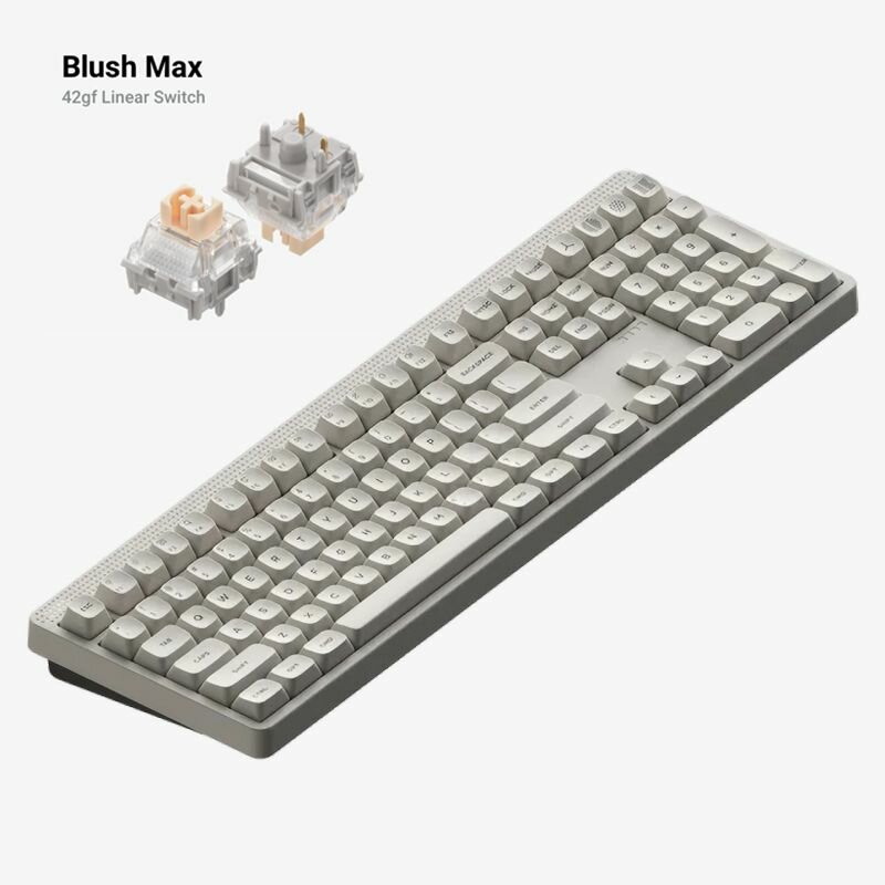 Nuphy Node 100 Blush Max Silent High Profile Switch игровая механическая клавиатура с подсветкой для компьютера / ноутбука, 2.4GHz + Bluetooth беспроводная и проводная