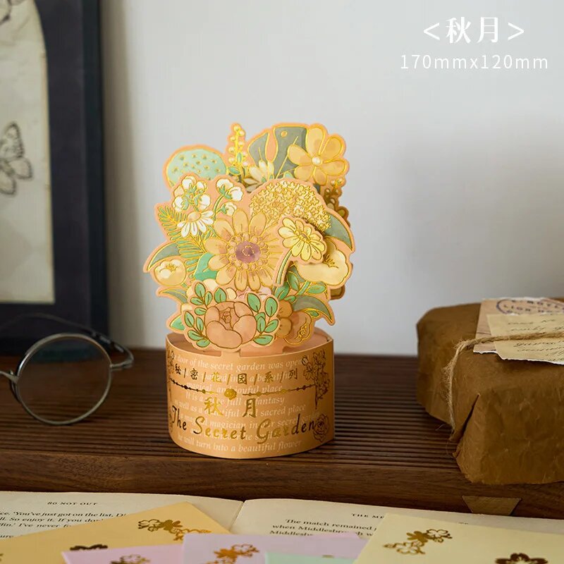 3D открытка с цветами QY