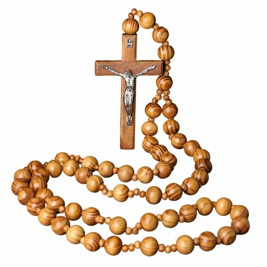 Деревянные чётки с крестом