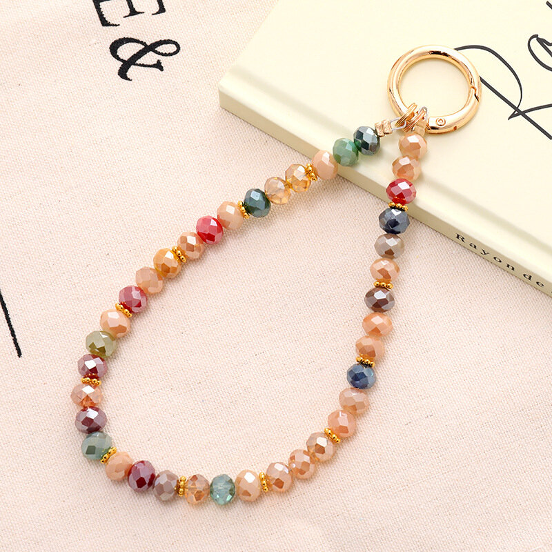 Легкая роскошь, ретро, цветной бисерный телефонный шнурок, короткий телефонный подвес, браслет, бисерная цепочка через плечо, телефонная цепочка