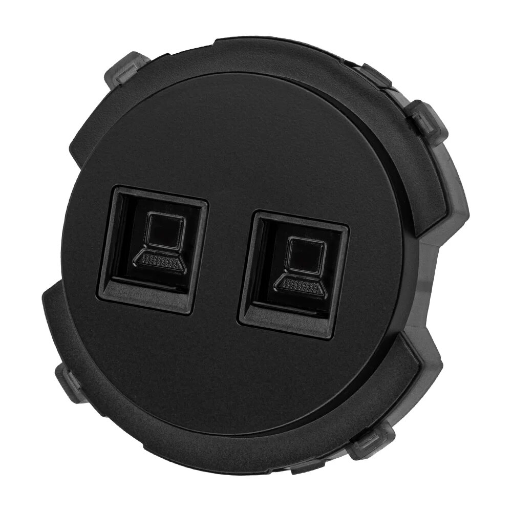 TDM ELECTRIC Розетка компьютерная двойная RJ45 агат, серия "Байкал" SQ1819-0216