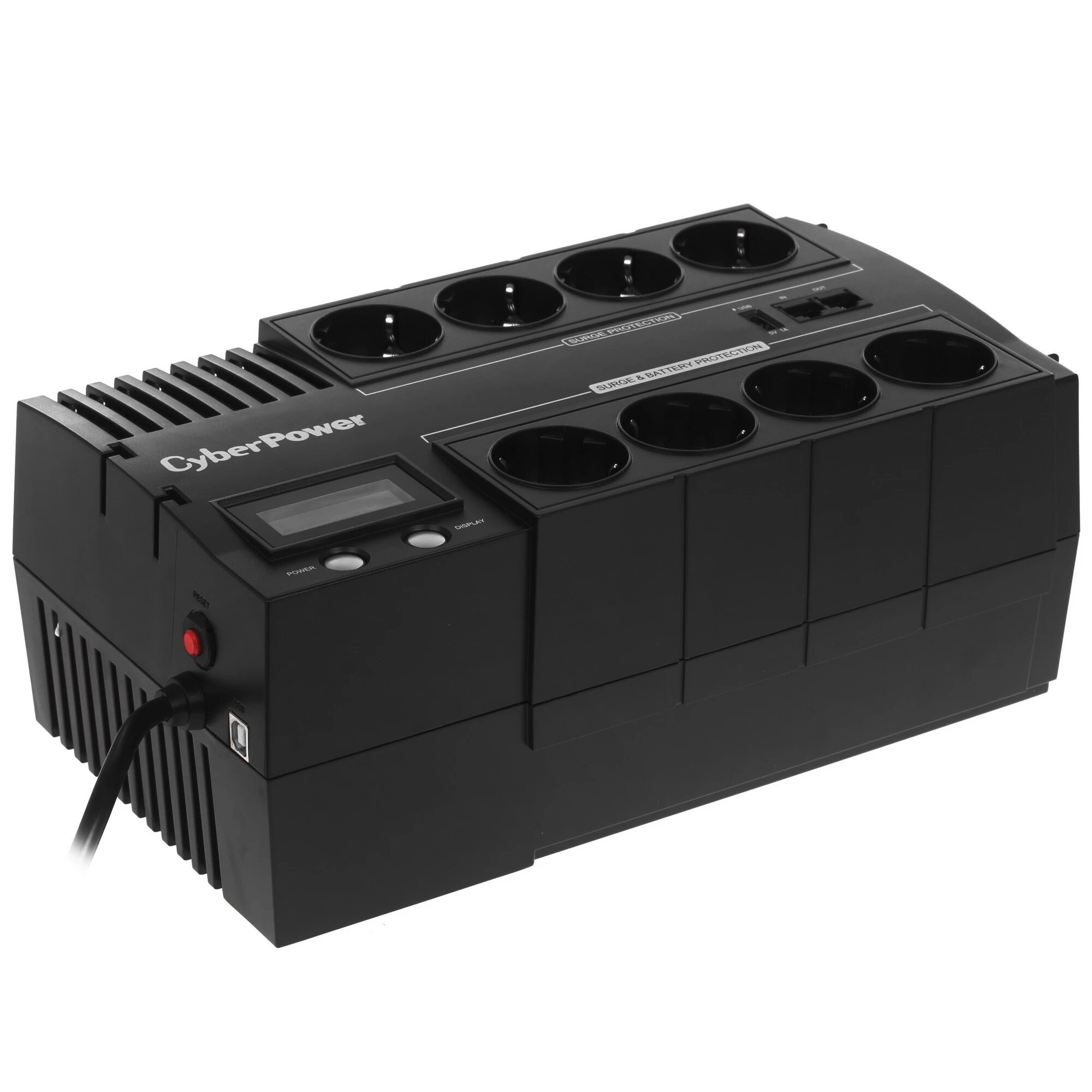 ИБП CyberPower BR700ELCD, черный, интерактивный, 700 ВА / 420 Вт — фото 1