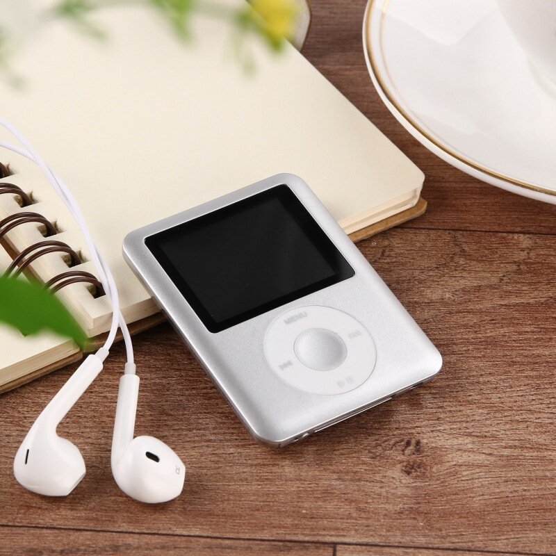 MP3-плеер 128 ГБ, серебристый，Маленький плеер walkman, запись прослушивания на английском языке