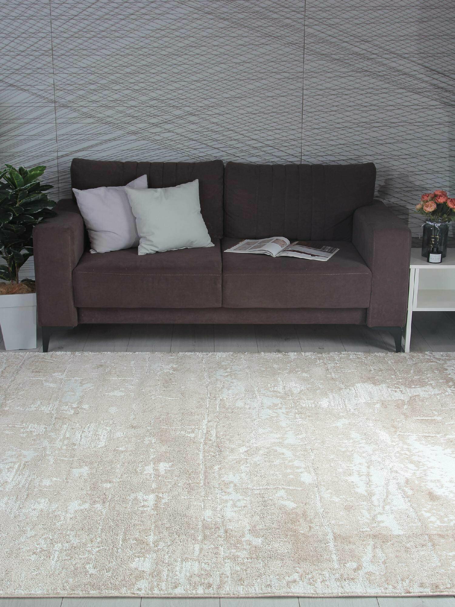 Ковер 280х380 см бежевый современный ворс 10 мм 422725 Kover-Russia