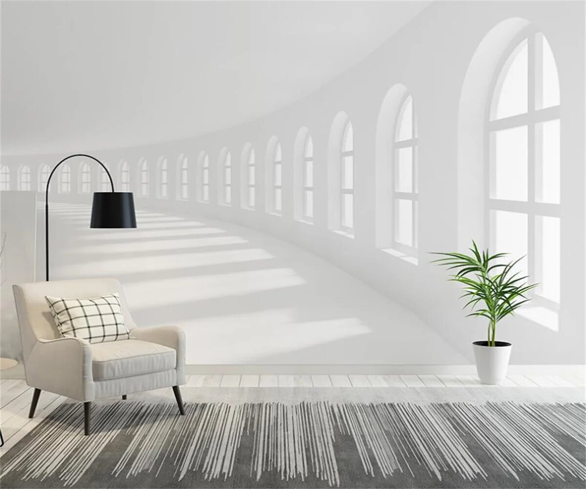 Шелковые обои Beibehang 3D черно-белые 1, Canvas material