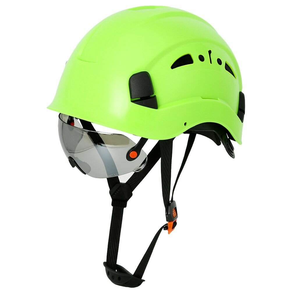 Строительная каска (защитный шлем) с встроенными регулируемыми солнцезащитными очками