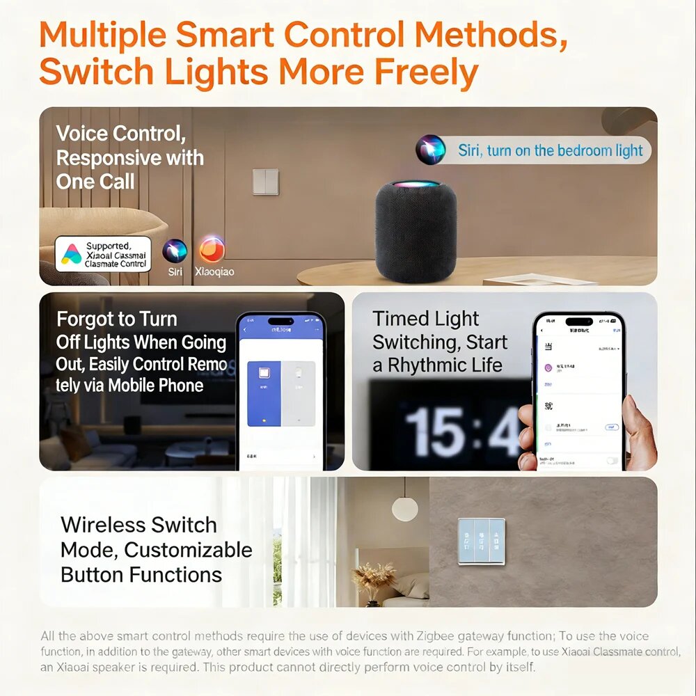 Aqara Smart Wall Switch E1, With Neutral 3key — фото 1