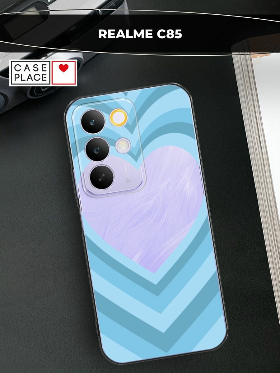 Чехол на Realme C85 / Реалми C85 с принтом Blue heart, прозрачный