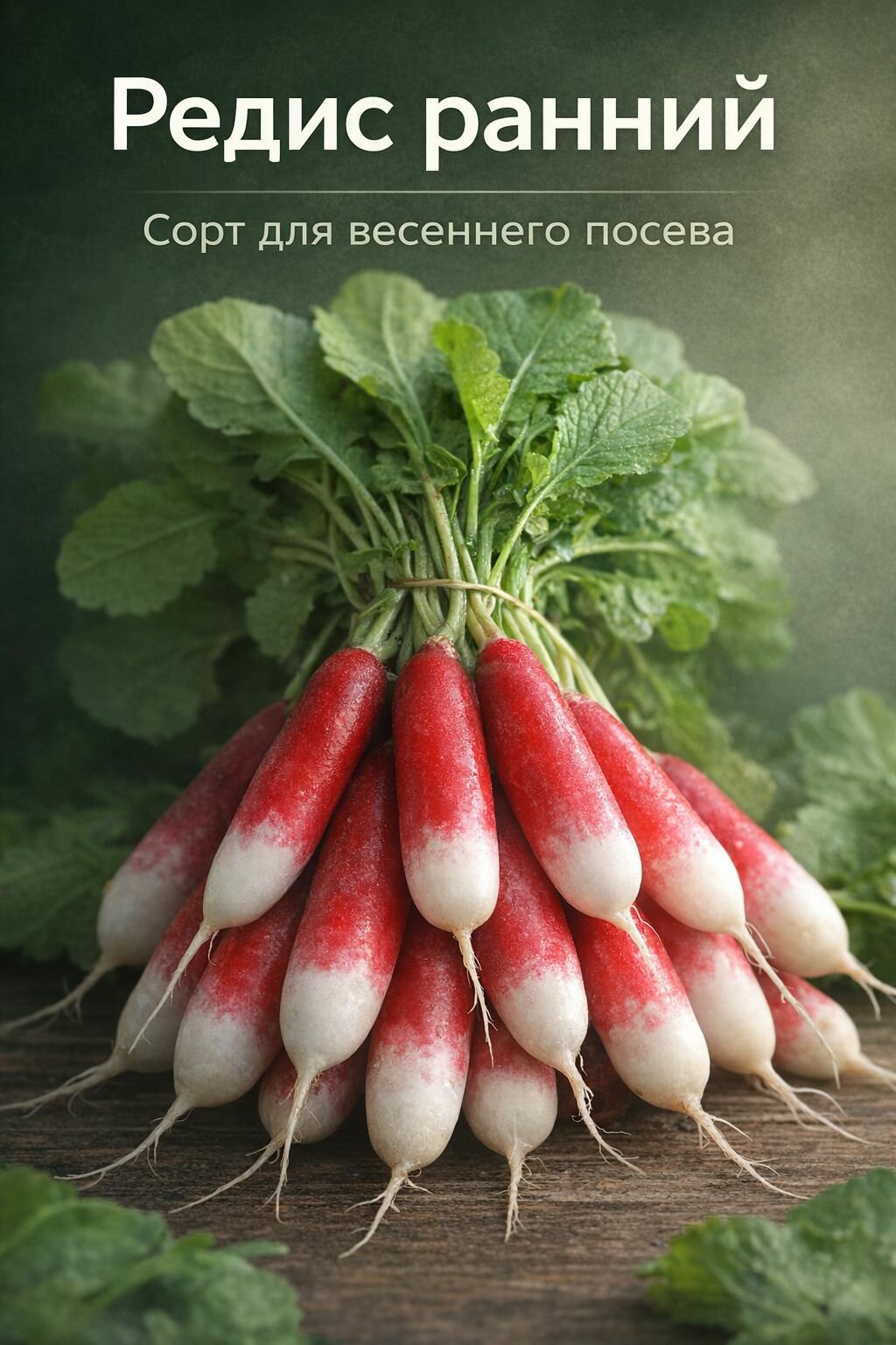 4шт Семена редиса Французский завтрак, раннеспелый сорт, для открытого грунта и теплиц