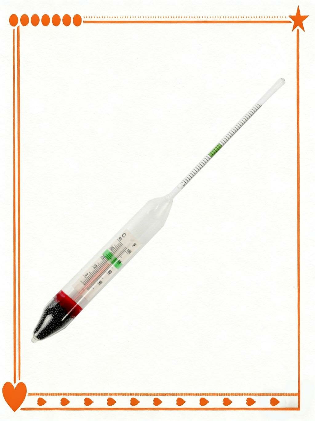 Аквариумный ареометр с термометром, L