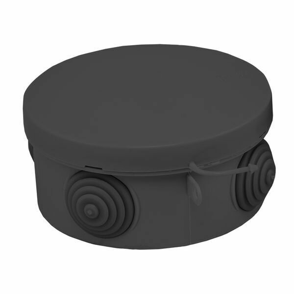 Распаячная коробка EKF с крышкой, 85х40 мм, АБС, 4 мембранных ввода, IP54, черная