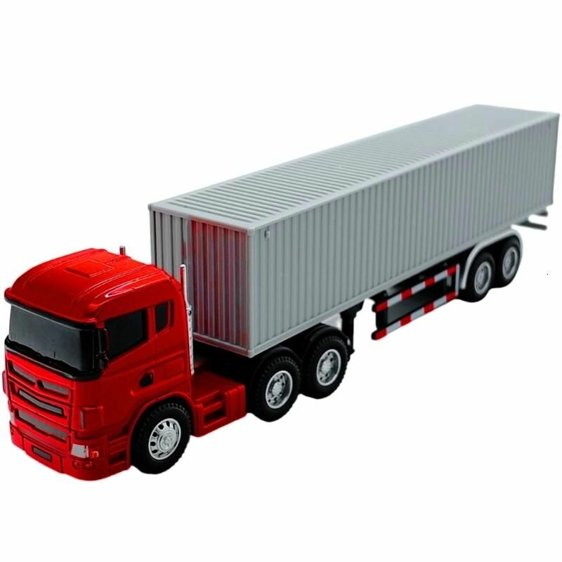 20,5-сантиметровый контейнеровоз европейского типа из сплава модели грузовика типа-красный