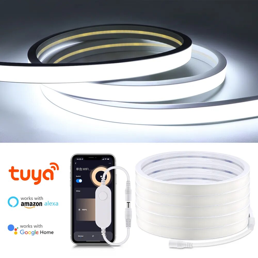 Tuya Smart Светодиодная лента 220 Вт, IP65, Белый, 1 шт