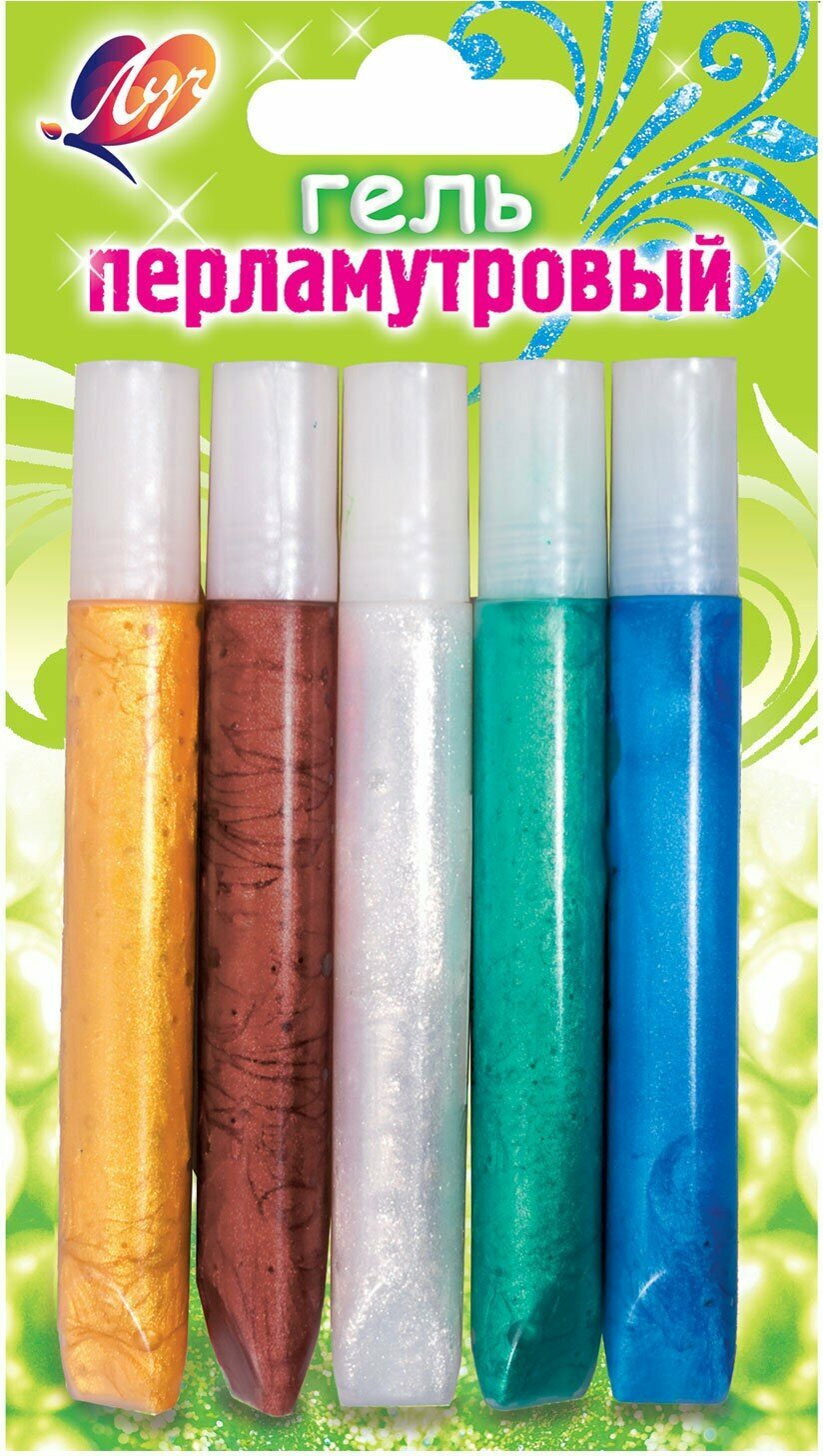 Гель с блестками перламутровый (5 цветов) (21С1389-08)