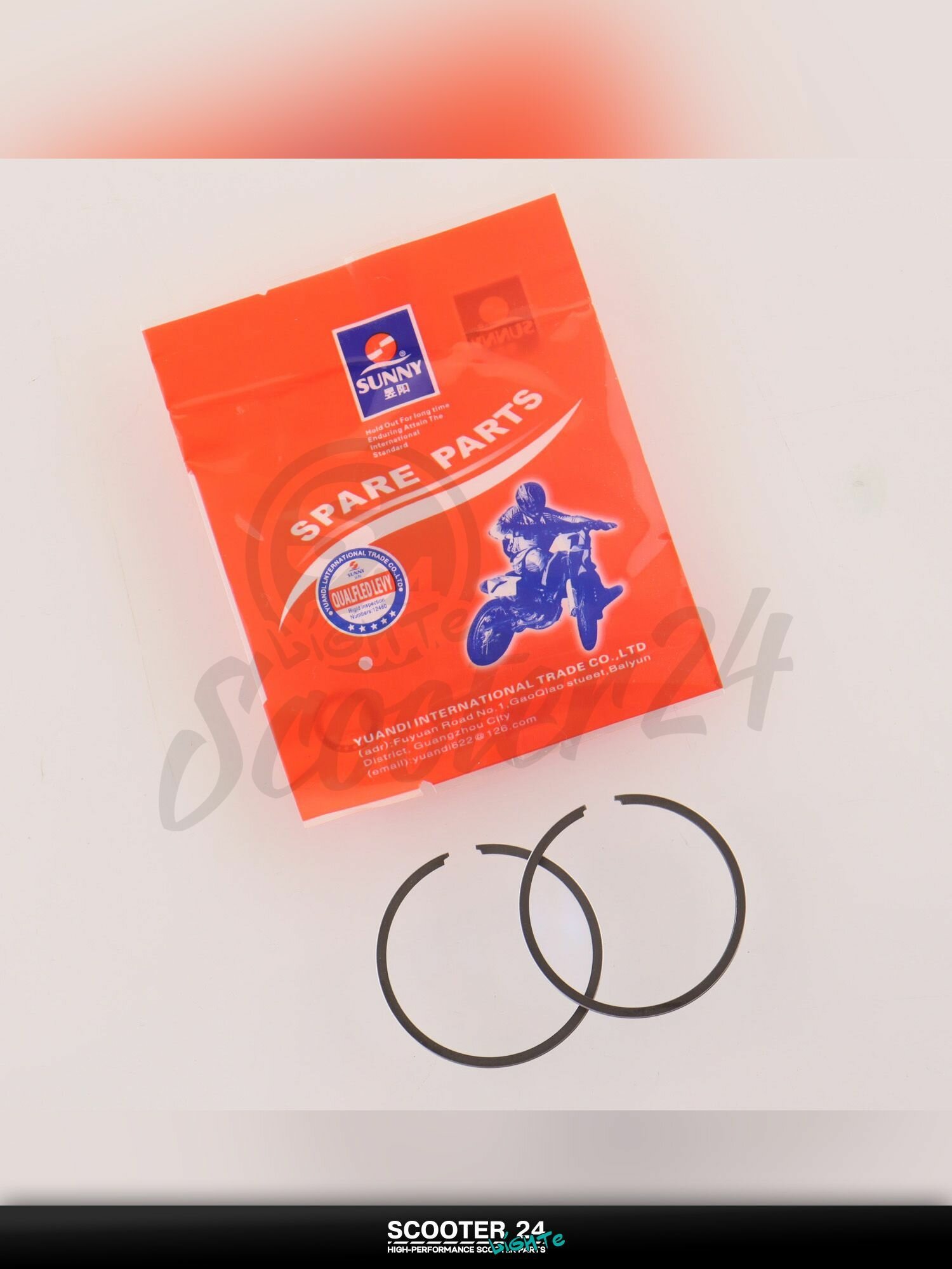 Кольца комплект на мотоцикл, мопед и скутер Honda DIO / Хонда Дио, Такт, Джорно 50 0,50 ( 39,50) "SUNY" (mod.B)