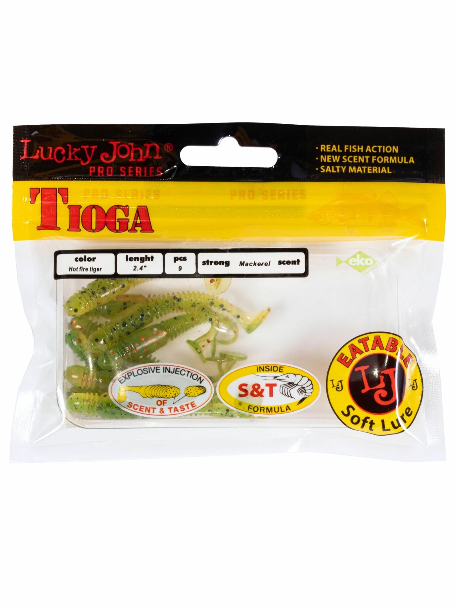 Виброхвосты "съедобные" Lucky John Pro Series TIOGA 2.4in (6,2 см), цвет T51, 9 шт. / силиконовые приманки для рыбалки