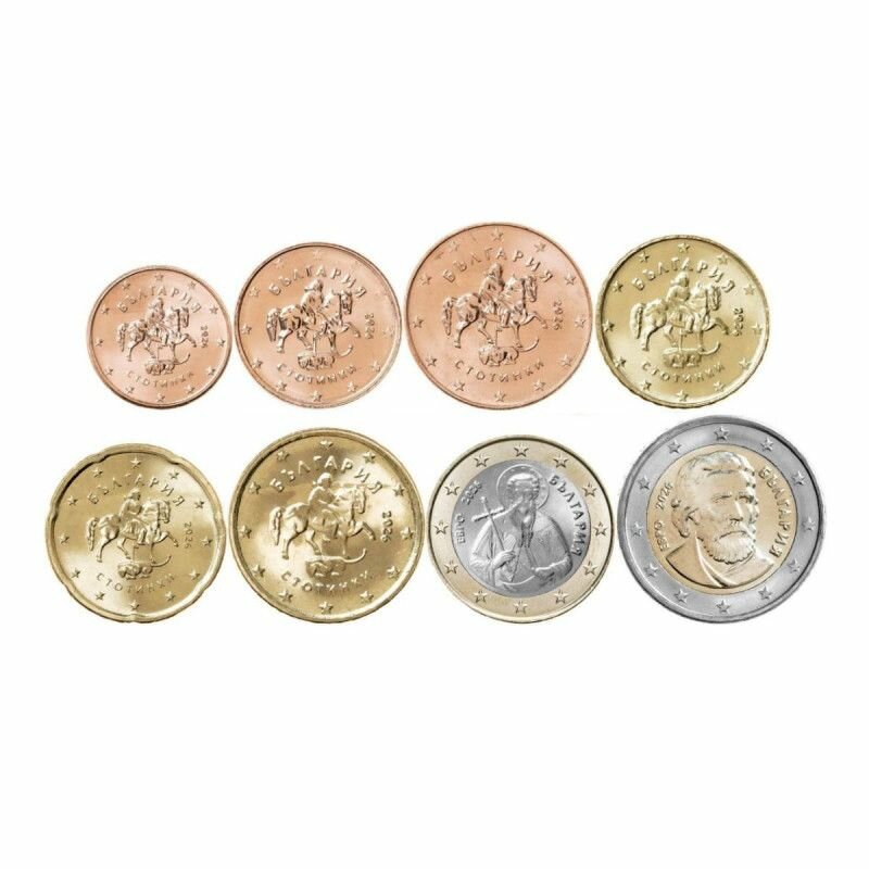 Набор 8 евромонет Болгарии 2026 г.