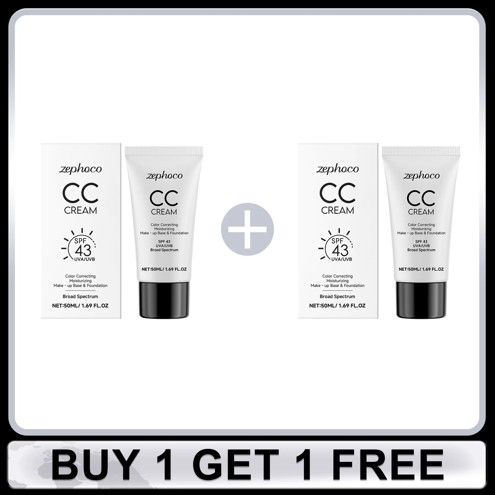 ZEPHOCO CC-крем SPF 43+ для лица Buy 1 Get 1 Free