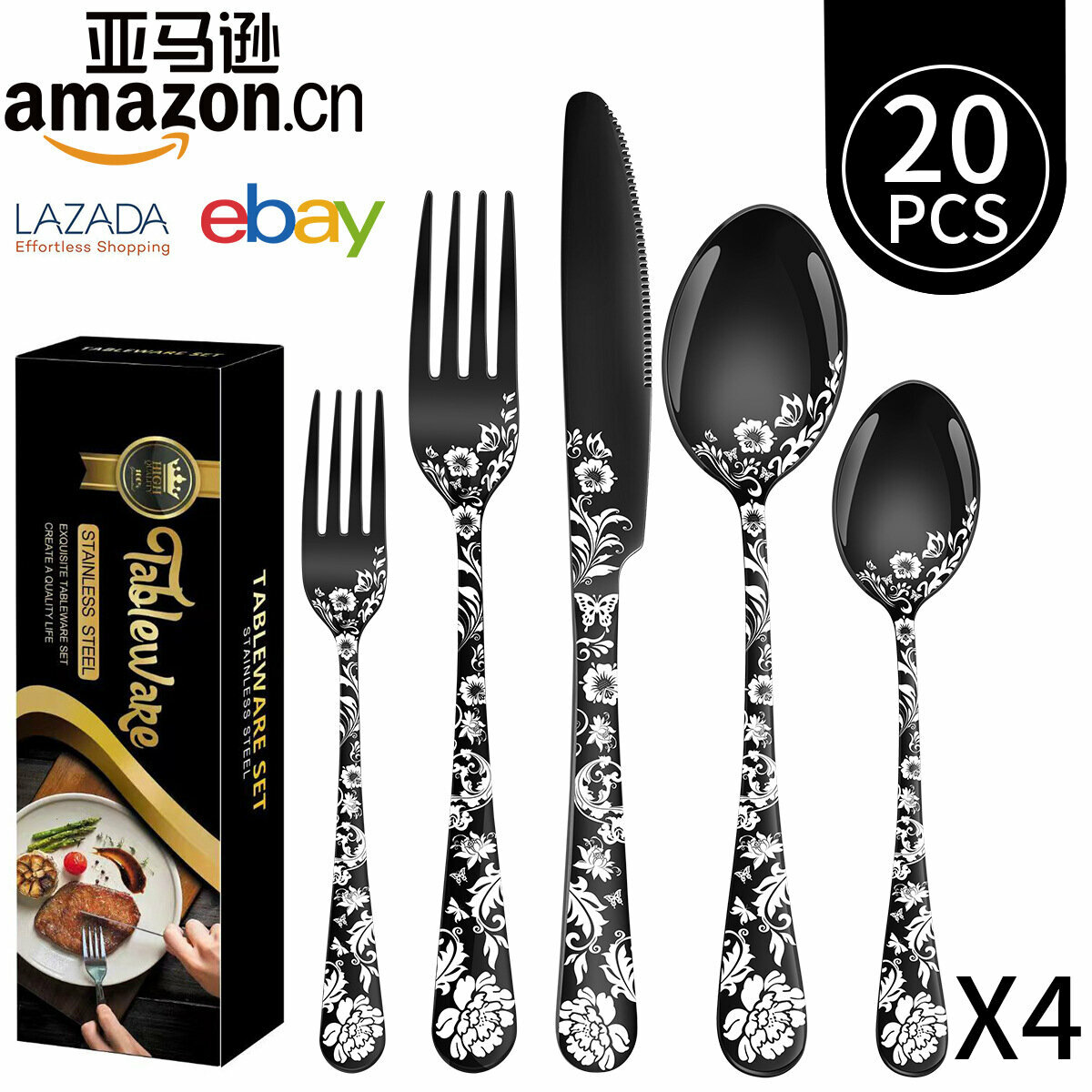 Самый продаваемый на Amazon набор столовых приборов из нержавеющей стали в форме черепа, набор столовых приборов в западном стиле с узором на Хэллоуин для отелей.